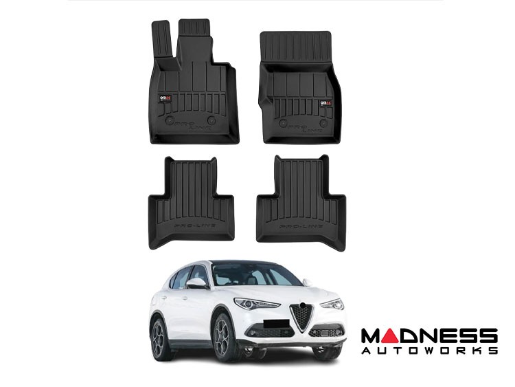 Alfa Romeo Stelvio Floor Liners - Premium 3D - OMAC - Front & Rear for ...