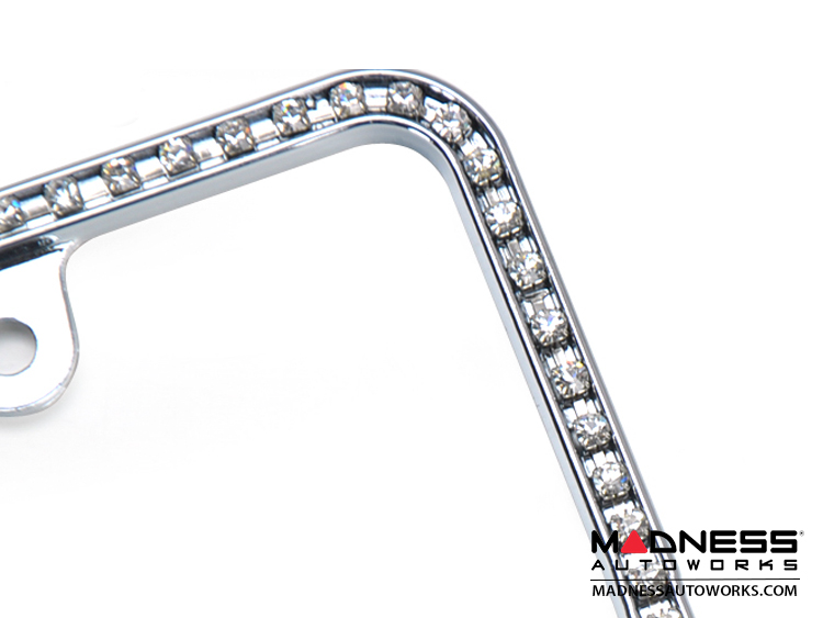 License Plate Frame - Chrome Frame w/ White Crystals, 18136-CWHITE for ...