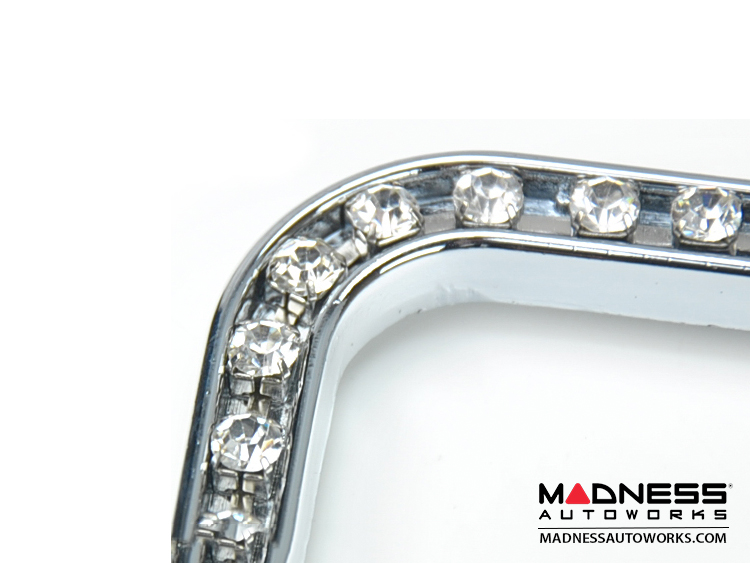 License Plate Frame - Chrome Frame w/ White Crystals, 18136-CWHITE for ...
