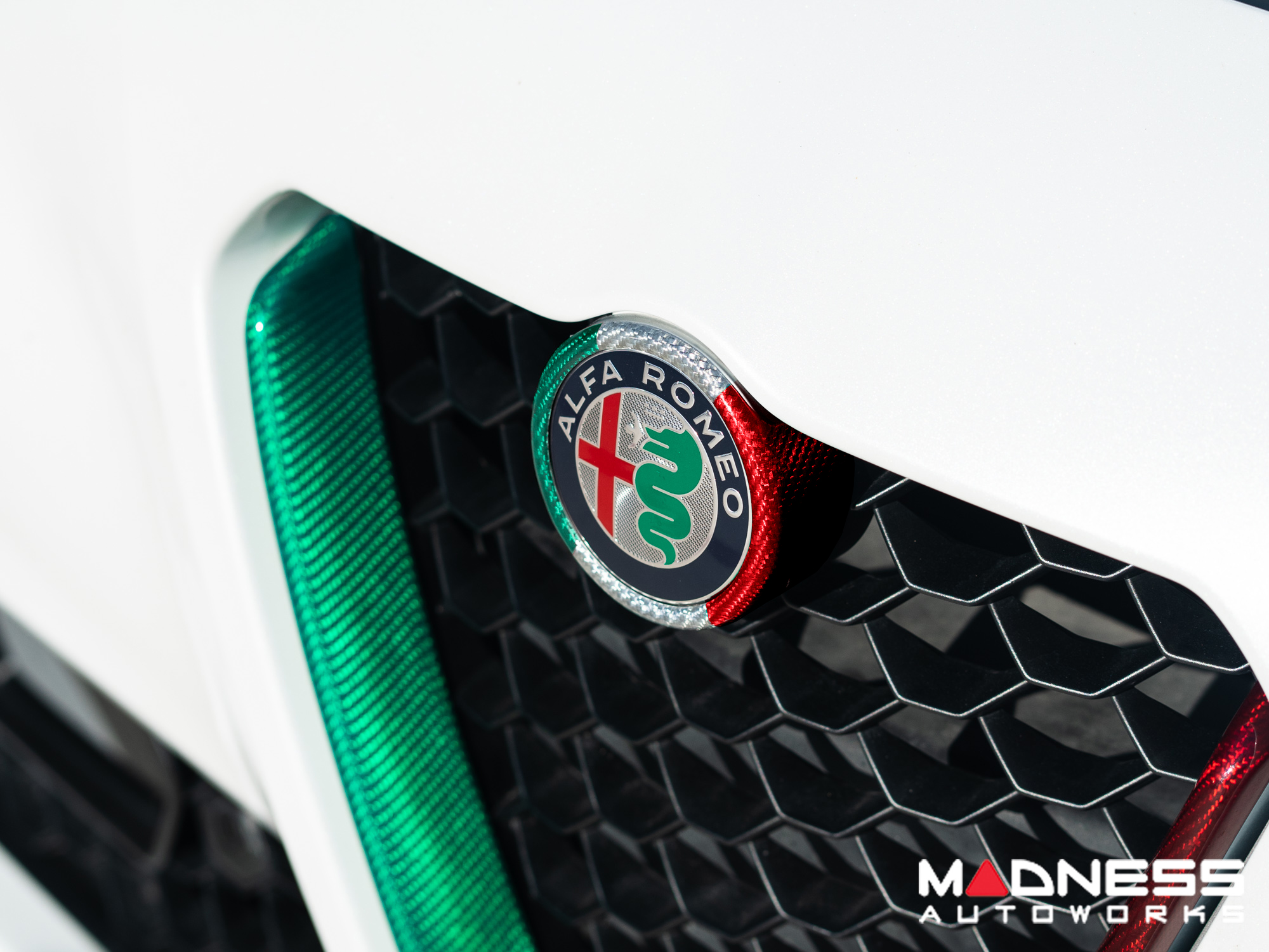 Alfa Romeo Giulia Front Emblem Frame Cover - Carbon Fiber - Italian ...